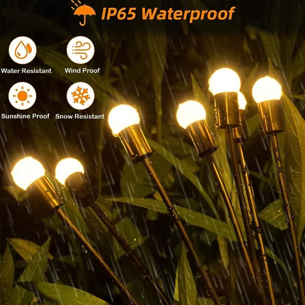 Malaysia Stock 6/8/10/12LED Solar Firefly Lights lampu solar outdoor ...
