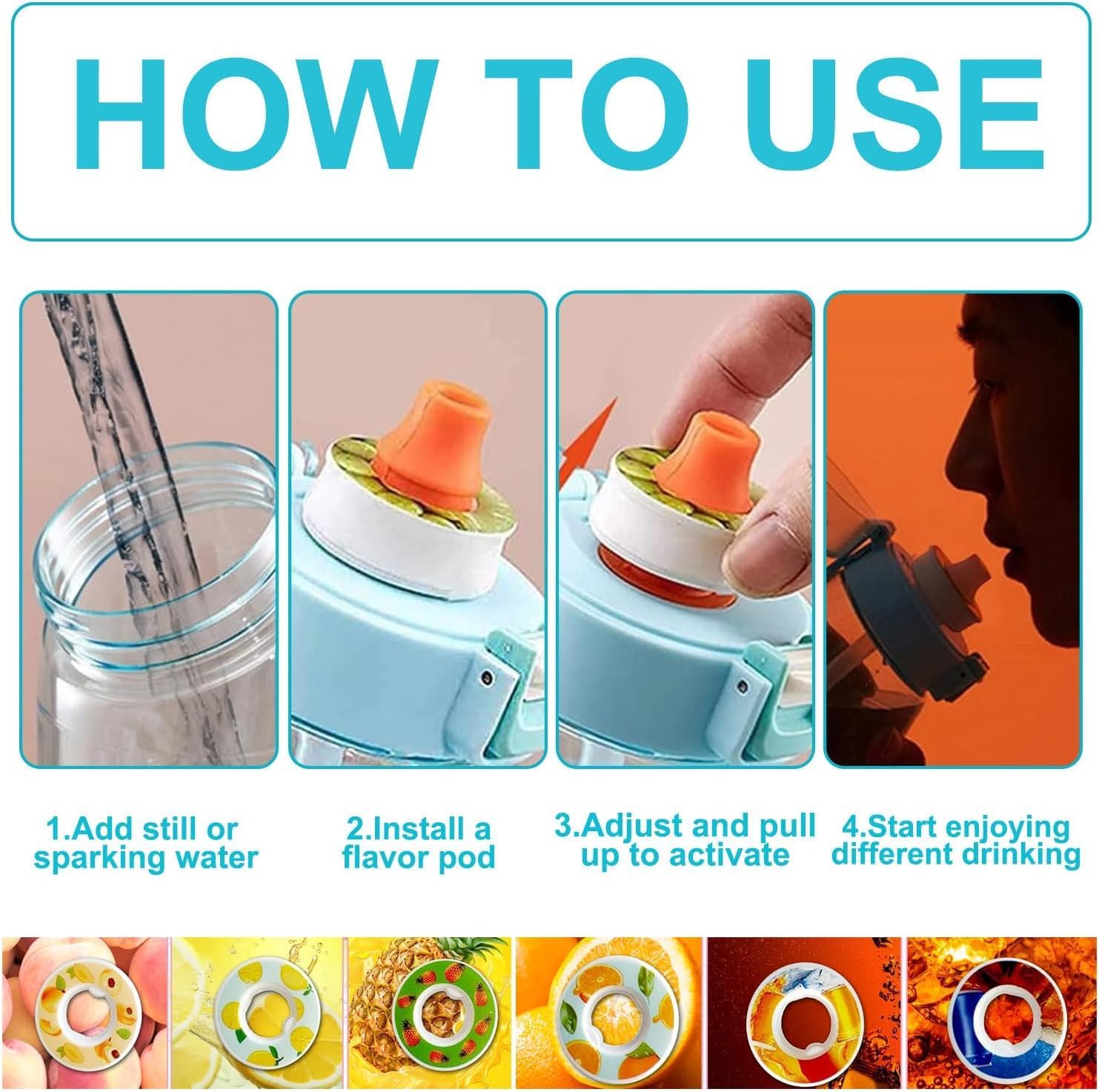 650ml Air Up Water Bottle Fragrance Water Bottle Free Flavor Pod Scent ...