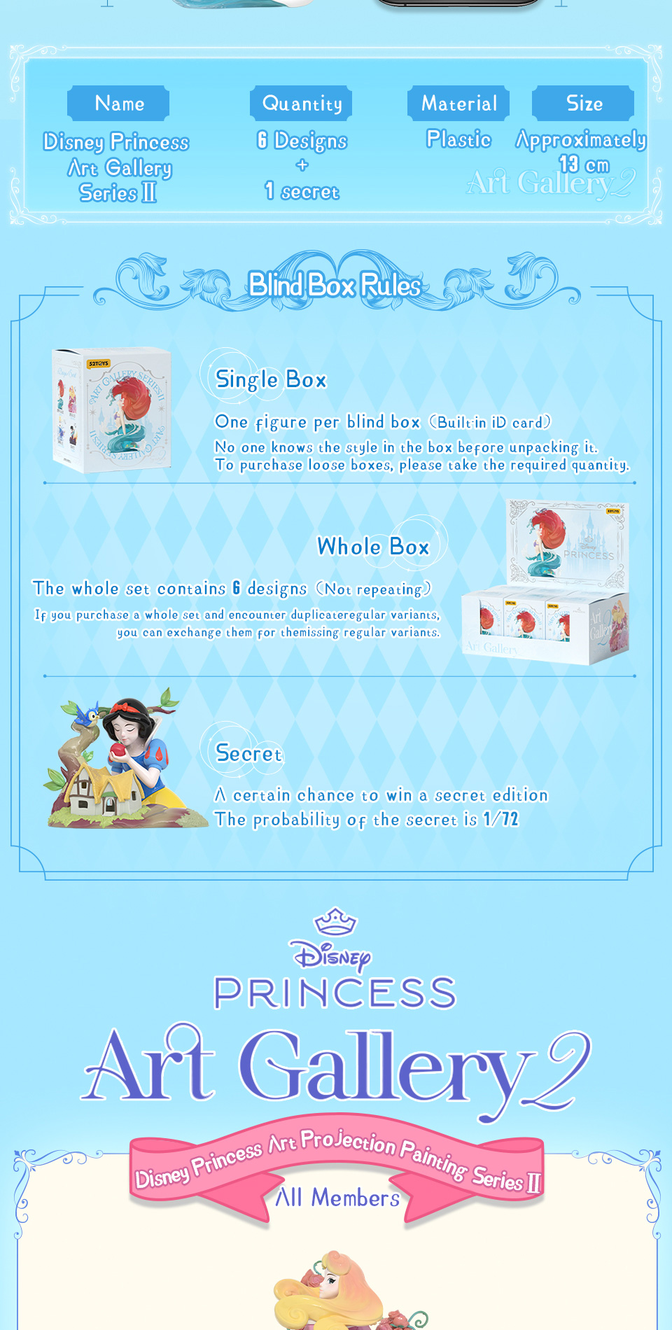 52TOYS Disney Princess Art Gallery Series2 Series Blind Box Figure Toy | Shopee Malaysia