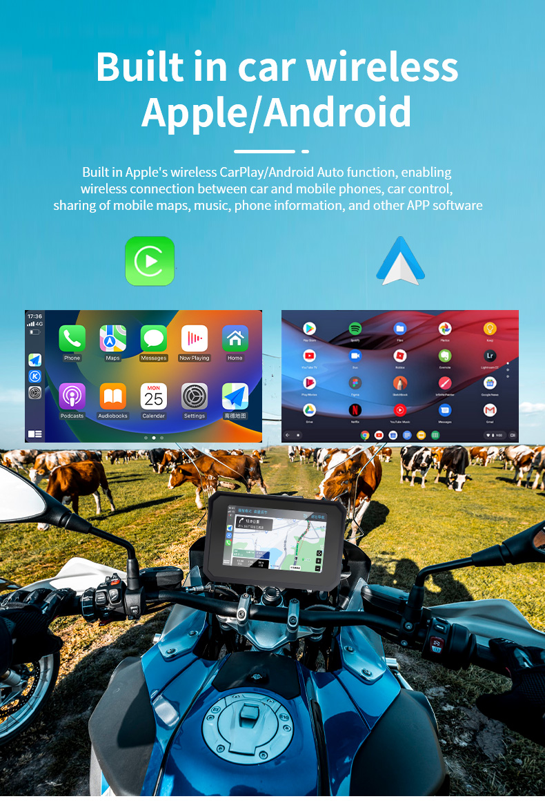 G911 Motorcycle Carplay Wireless/Dual Bluetooth/Motorcycle GPS ...
