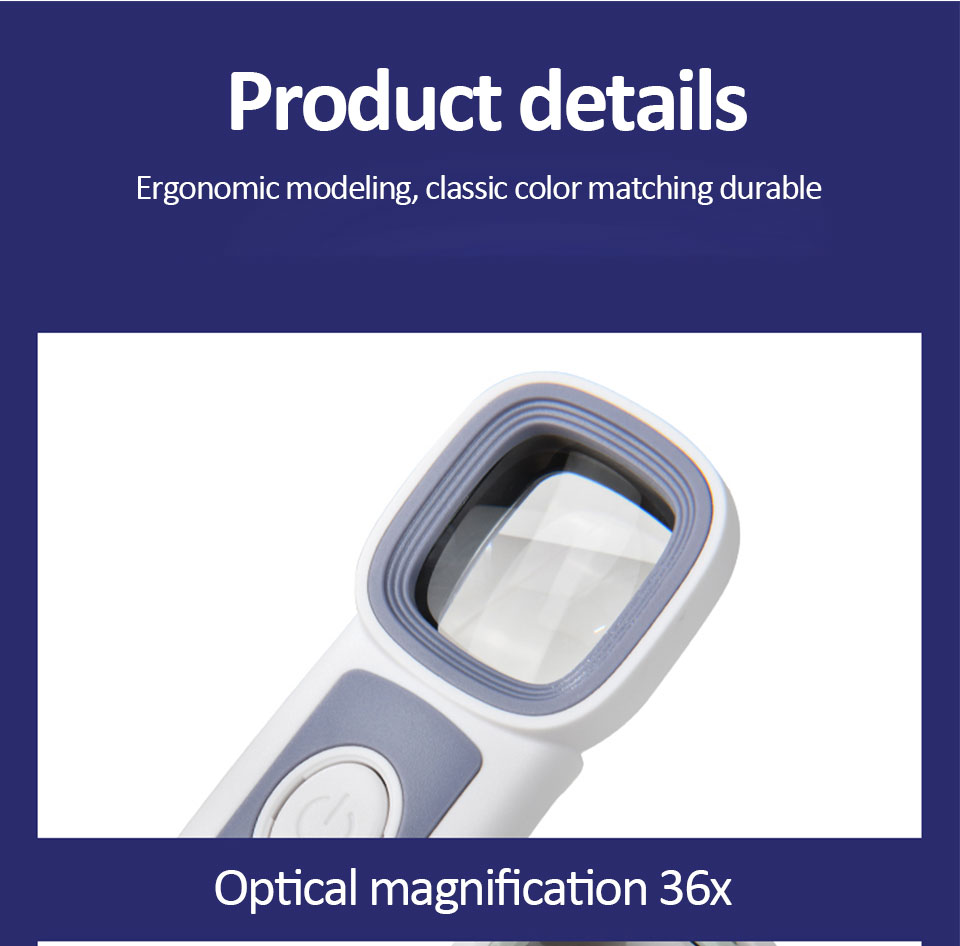 50x Jewelry Magnifying Glass Equipped With 2 LED Lights 1 UV Light ...