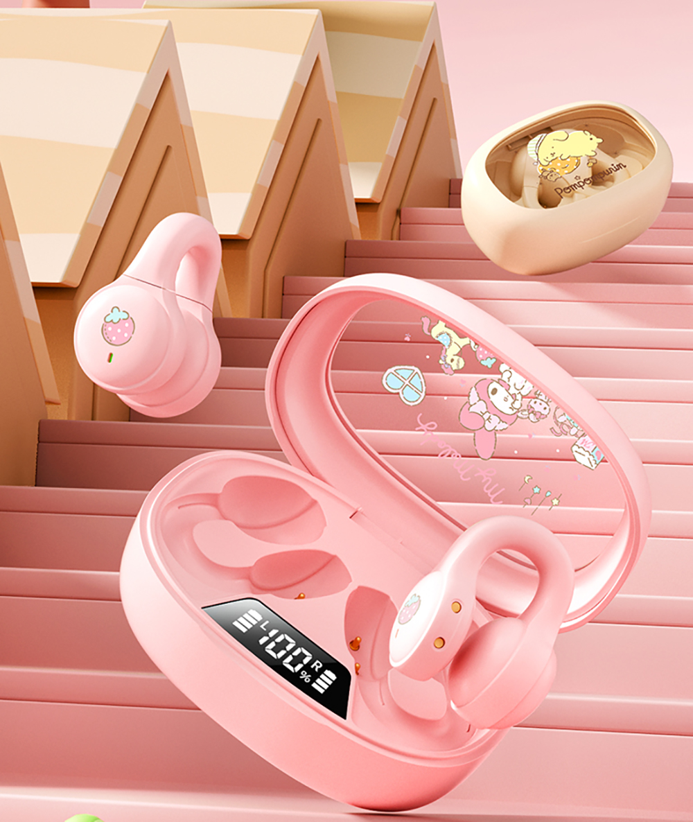 Sanrio EarClip Bluetooth 5.4 TWS Earbuds X53 Stereo HD Call Earphone Noise Canceling Wireless ...