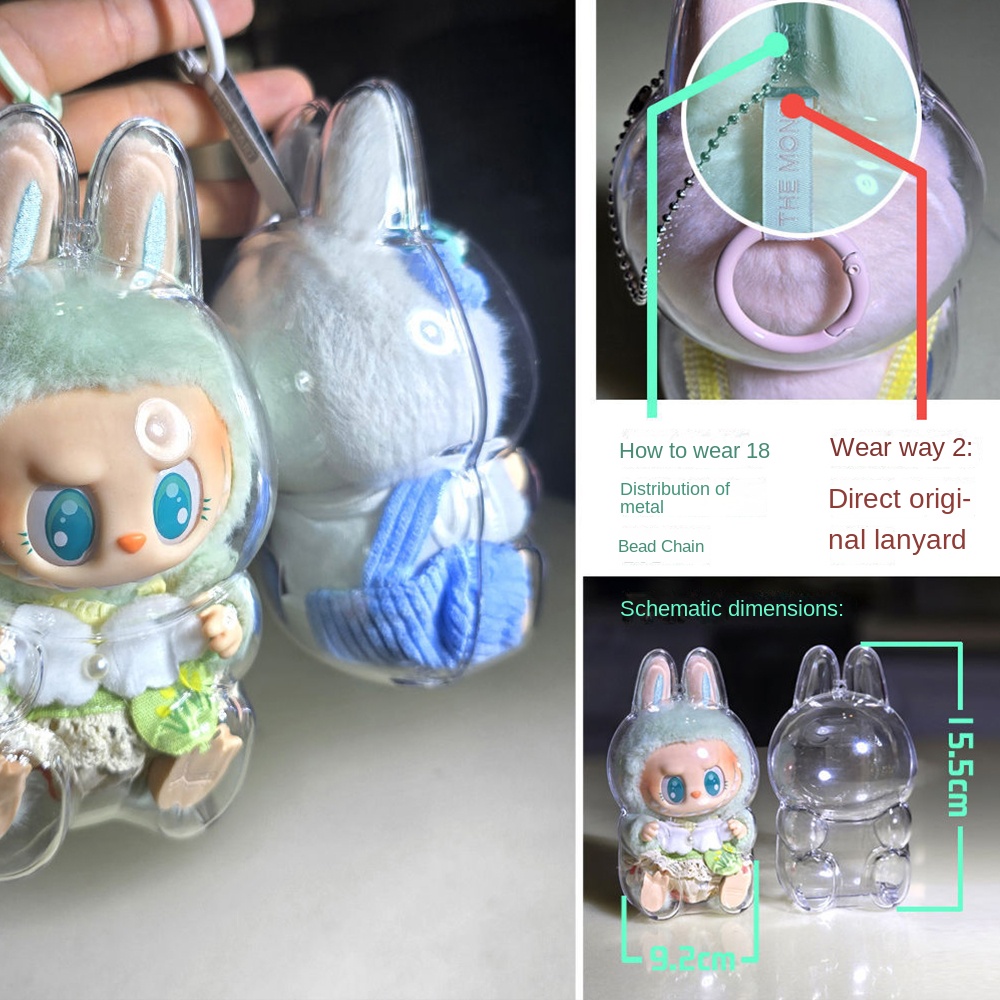 ESTRENAR Labubu Sit Party Protective , Labubu Protective Box Doll ...