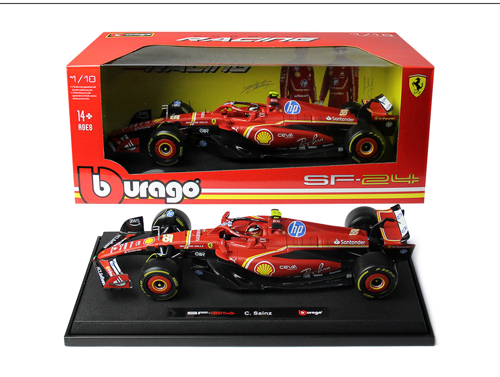 Bburago 1:18 2024 F1 Ferrari Miami GP SF24 #16 Charles Leclerc #55 ...