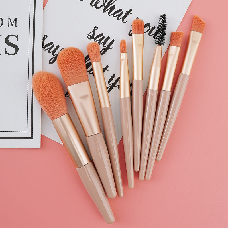 Makeup Brush 8 Mini Makeup Brush Set Brush Plastic Handle Portable ...