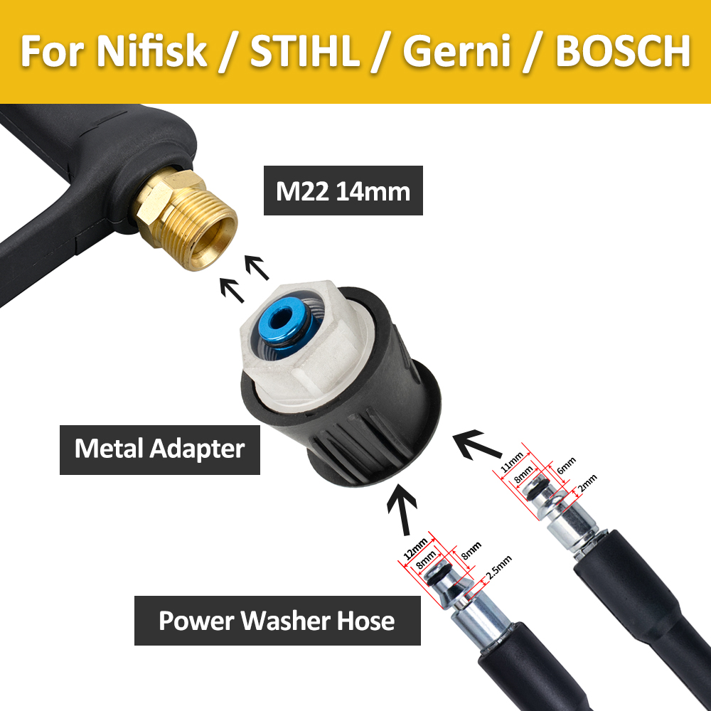 Pressure Washer Water Swivel Gun for Car Cleaning Hose Connector For ...