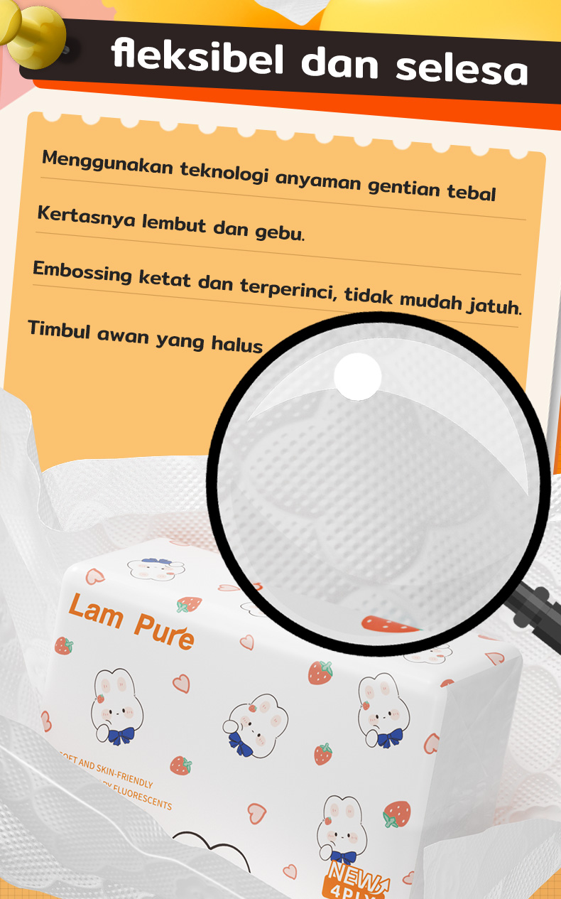[20 Packs] Lam Pure Deluxe Soft Pack Skin-friendly Facial Tissue 60 ...