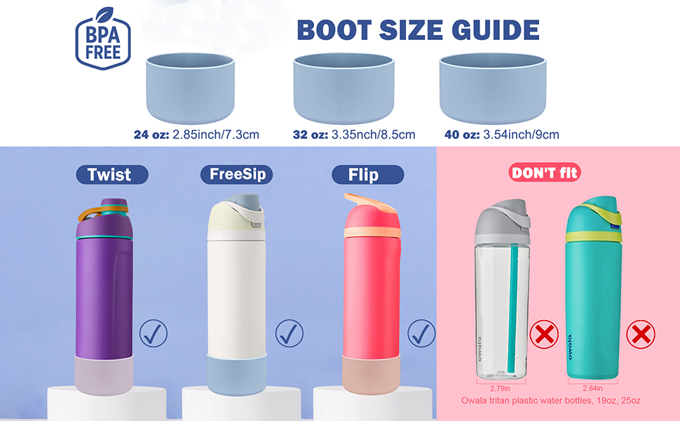 Owala Silicone Water Bottle Boot 24oz 32oz 40oz, Protective Flask ...