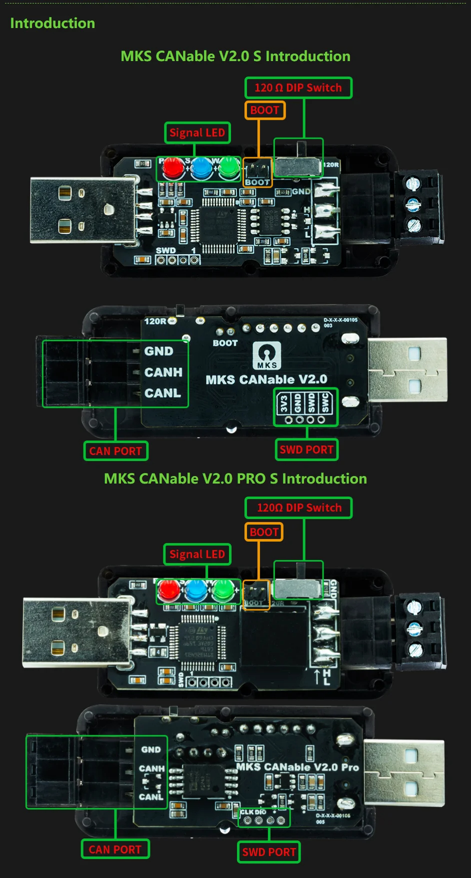 Makerbase CANable 2.0 SHELL USB to CAN adapter analyzer CANFD slcan ...