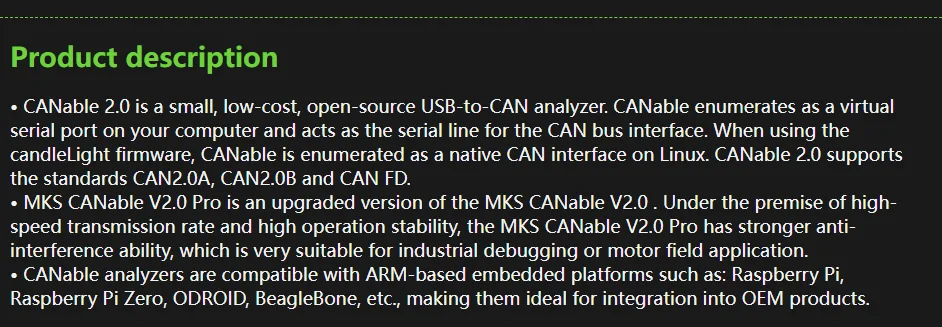 Makerbase CANable 2.0 SHELL USB to CAN adapter analyzer CANFD slcan ...