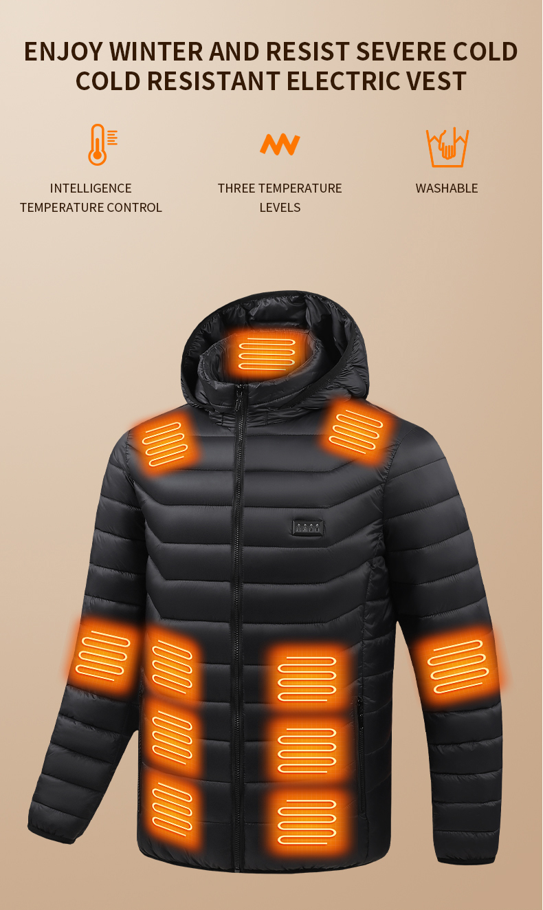 【VOEVOE】Unisex Heated Jacket For Women Men, USB Electric Heated Jacket with 25 Heating Zones ...