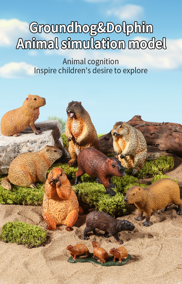Wild Animals Simulation Rodent Marmot Capybara Model Action Figure ...