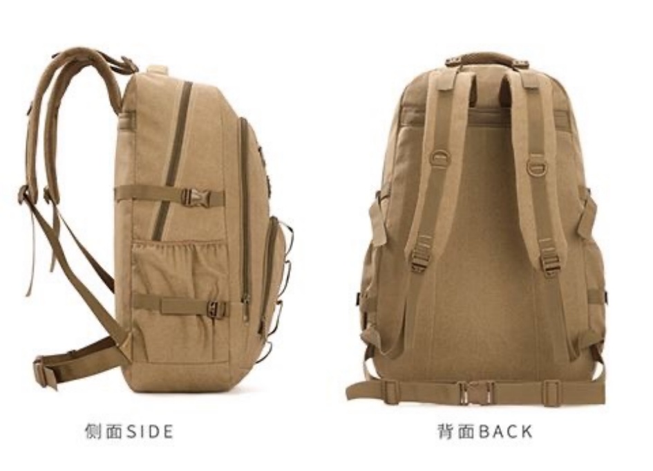 50L Thickened Canvas Backpack Men's Outdoor heavy duty Bagpack travel ...