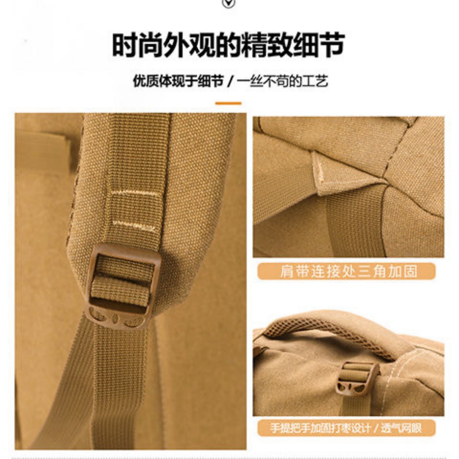 50L Thickened Canvas Backpack Men's Outdoor heavy duty Bagpack travel ...