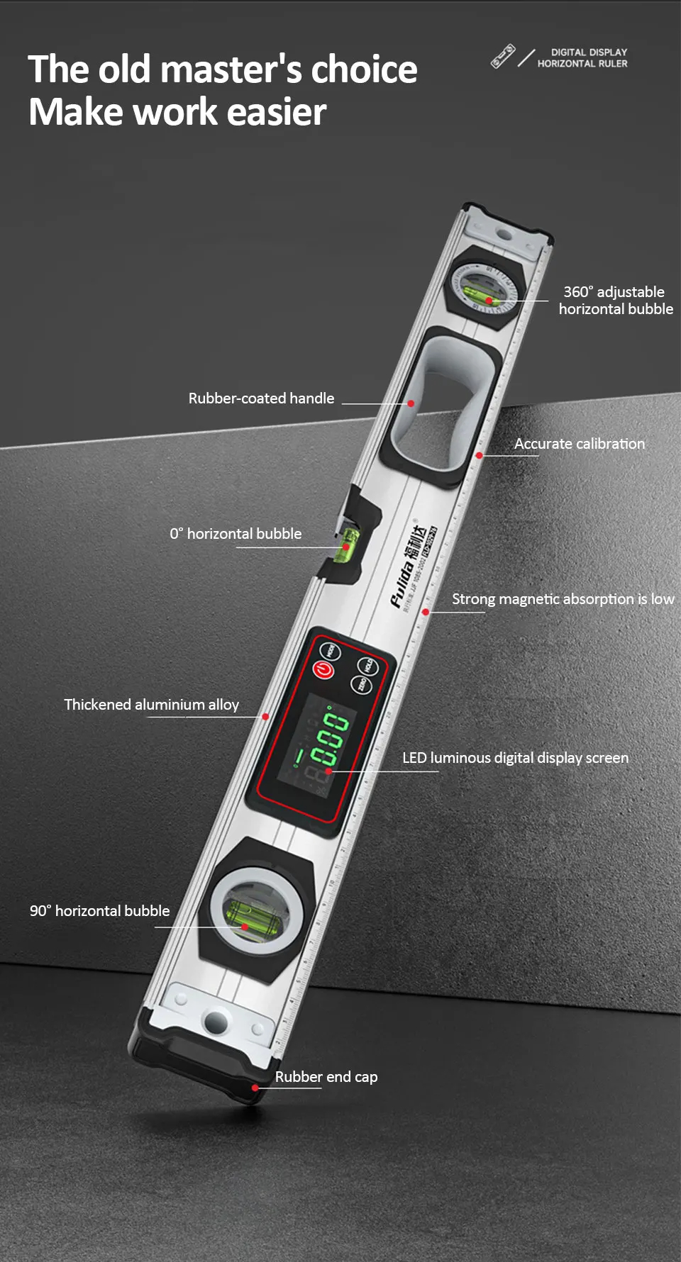 Digital Protractor Angle Finder Inclinometer Electronic Level 0-90 ...
