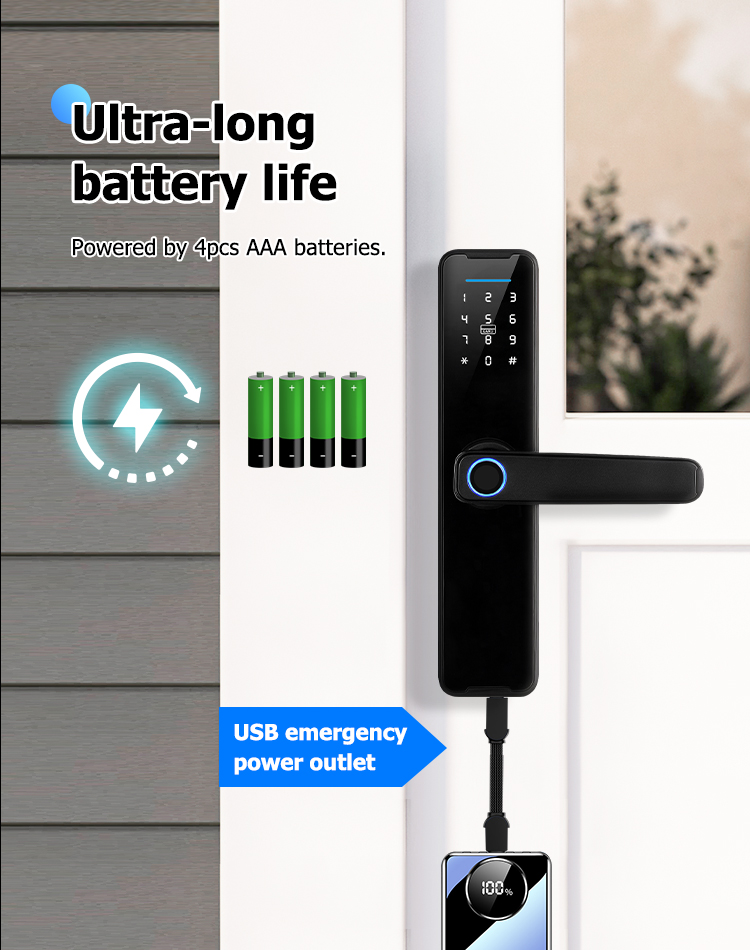 【Local Stock】5 In 1 Tuya WiFi Smart Door Lock with Doorbell APP Remote ...