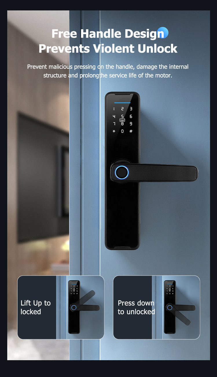 【Local Stock】5 In 1 Tuya WiFi Smart Door Lock with Doorbell APP Remote ...