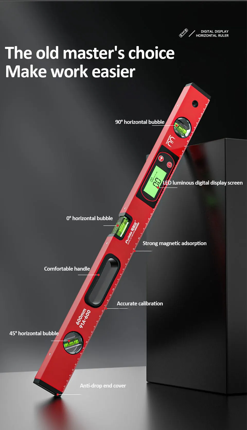 Digital Protractor Angle Finder Bubble Magnetic Spirit Level Electronic ...