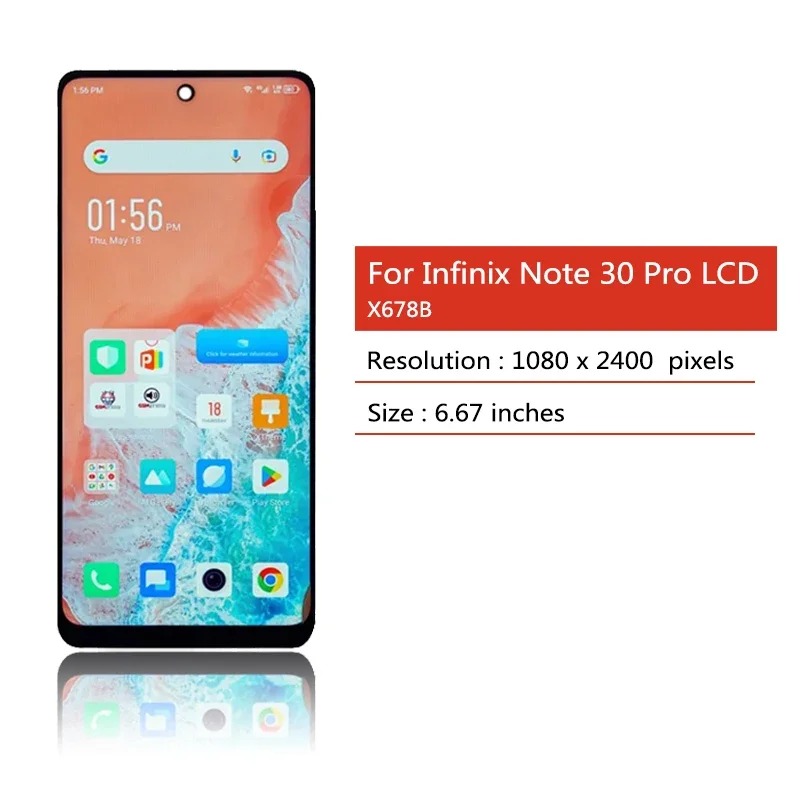 AMOLED For Infinix Note 30 Pro x678B LCD Display Touch Screen Digitizer ...