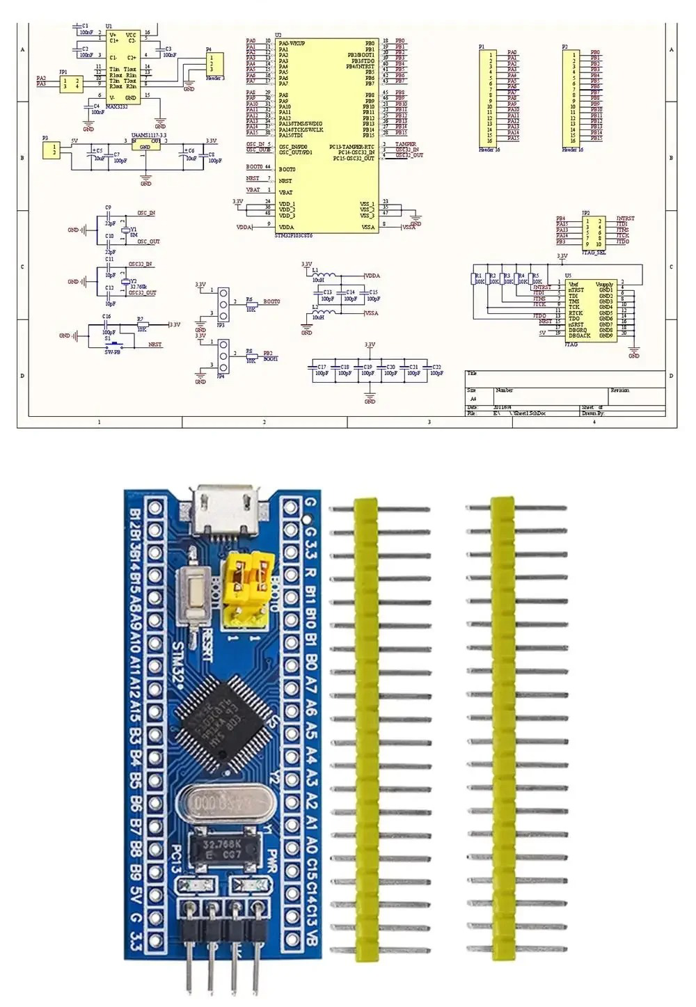 STM32F103C8T6 CH32F103C8T6 ARM STM32 Minimum System Development Board STM32F401 STM32F411 ST ...