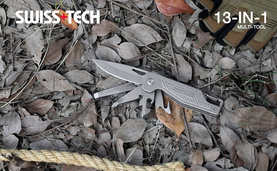 SWISS TECH 11 in 1 Multi Tools Outdoor Pocket Mini Portable Tools multi ...