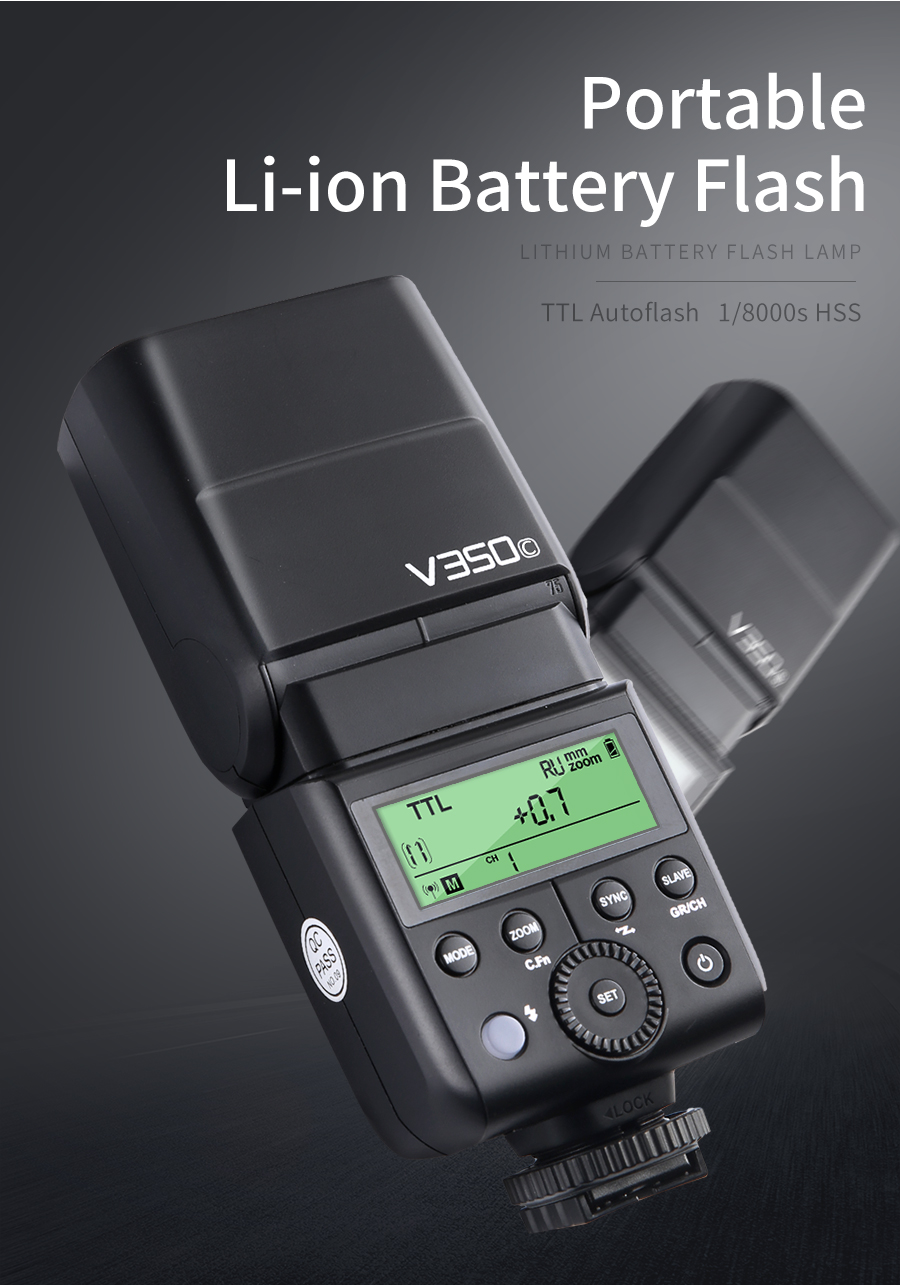 Godox V350 TTL 1/8000s HSS 2.4G Camera Flash Speedlite Built-in 2000mAh ...