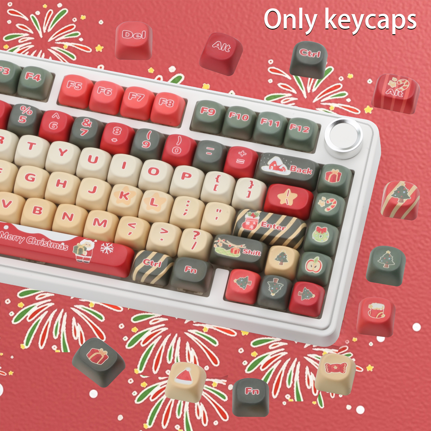 Christmas MOA Round keycaps PBT keycap Set for Girl Custom Keyboard for ...