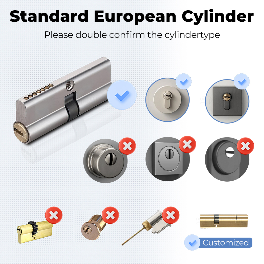 SMATRUL Tuya Bluetooth BLE Fingerprint Passcode Keypad Door Lock Knob ...