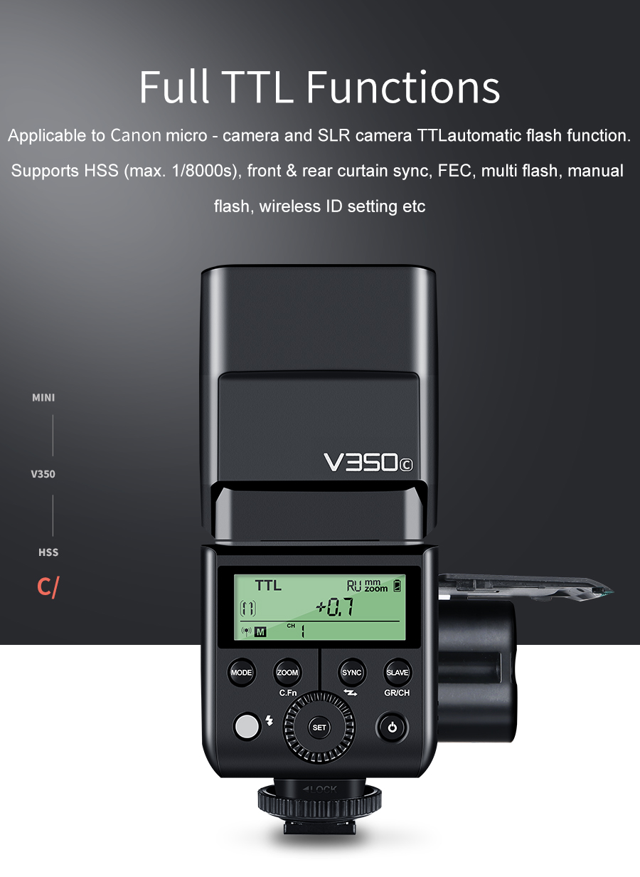 Godox V350 TTL 1/8000s HSS 2.4G Camera Flash Speedlite Built-in 2000mAh ...