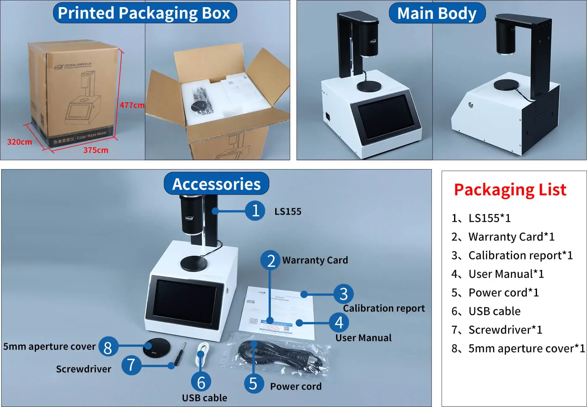 LS155 Liquid Colorimeter Transparent Color Difference Color Haze Meter ...
