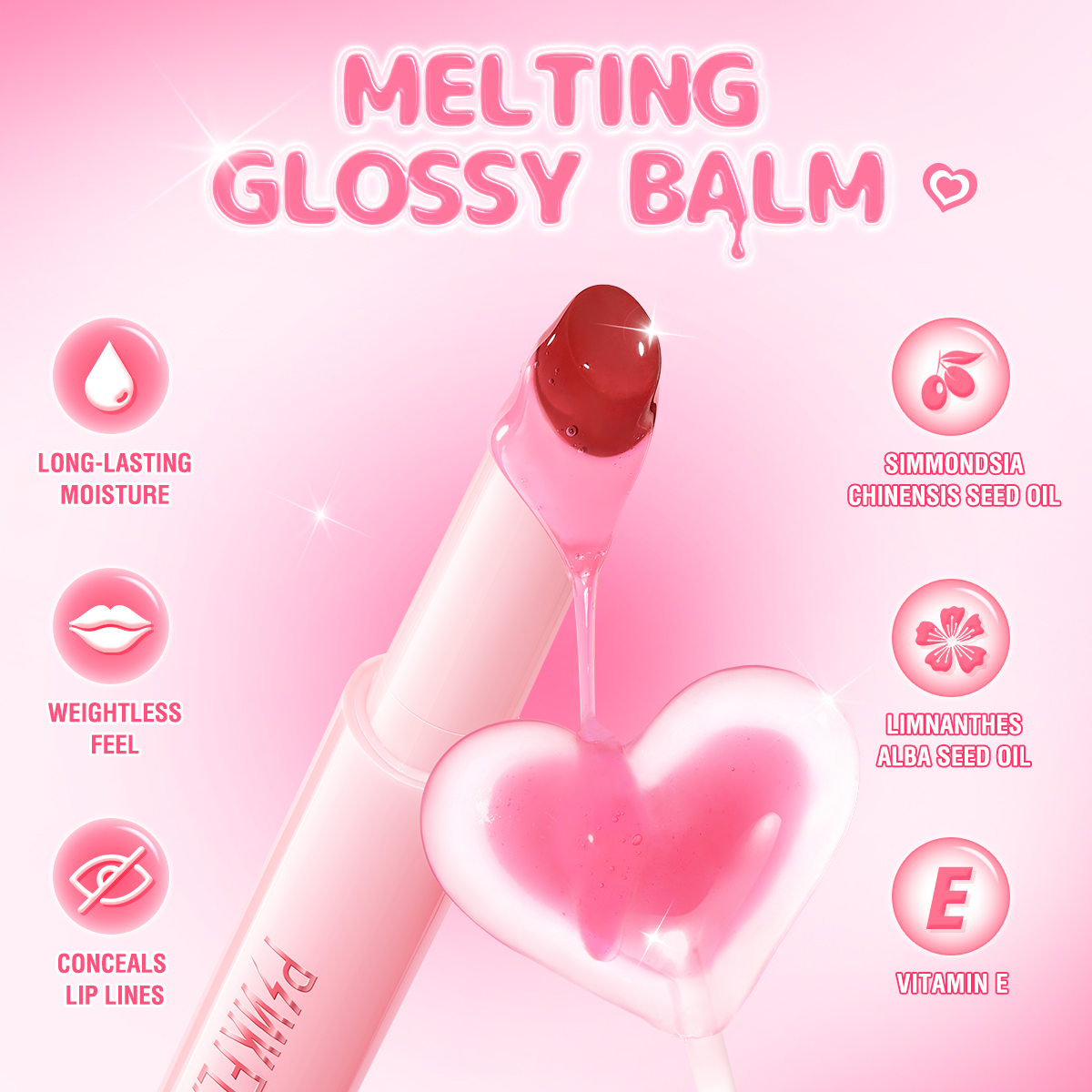 【Local shipping】PINKFLASH Melting Glossy Lip Balm Dewyful Glossy Long ...