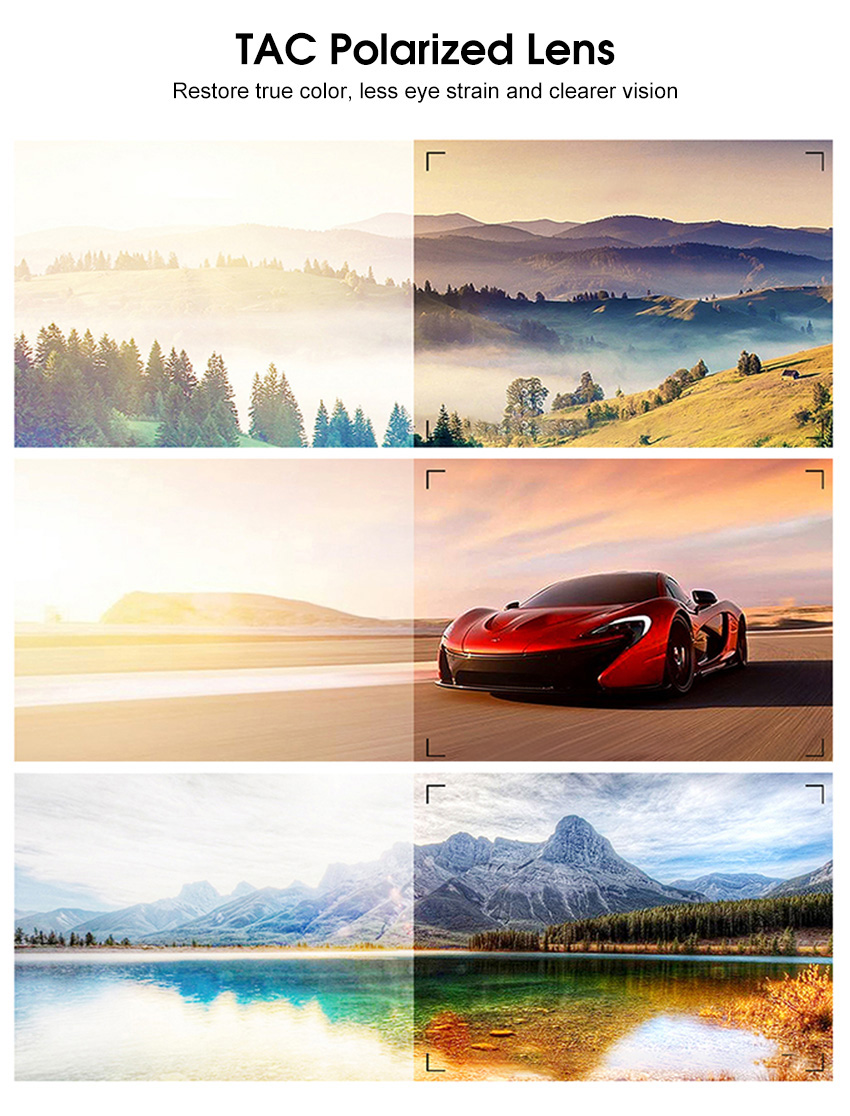 LouisWill Men UV400 TAC Polarized Sunglasses Retro Frame Sport ...