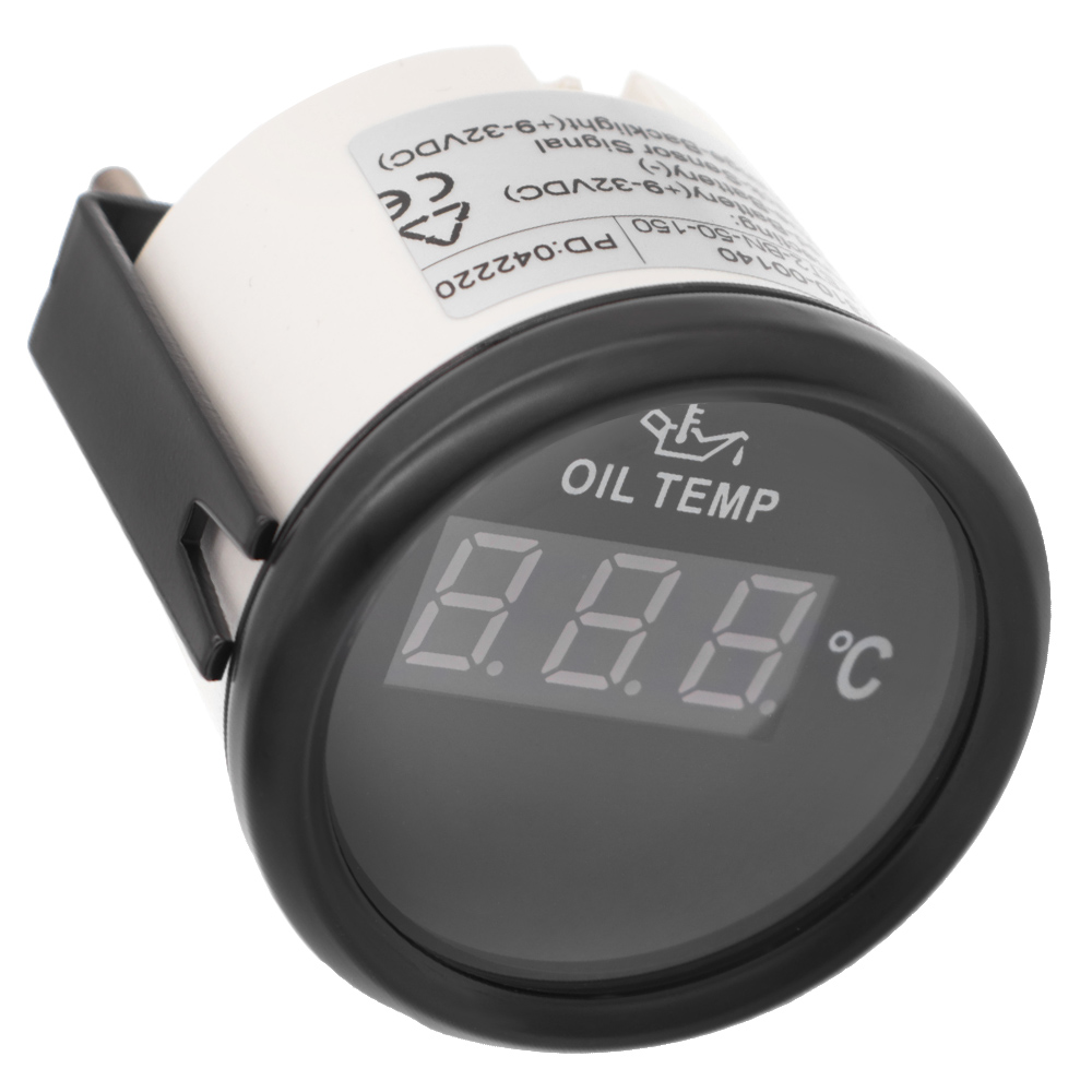 52mm Digital Oil Temperature Gauge with Red Backlight Oil Temperature ...