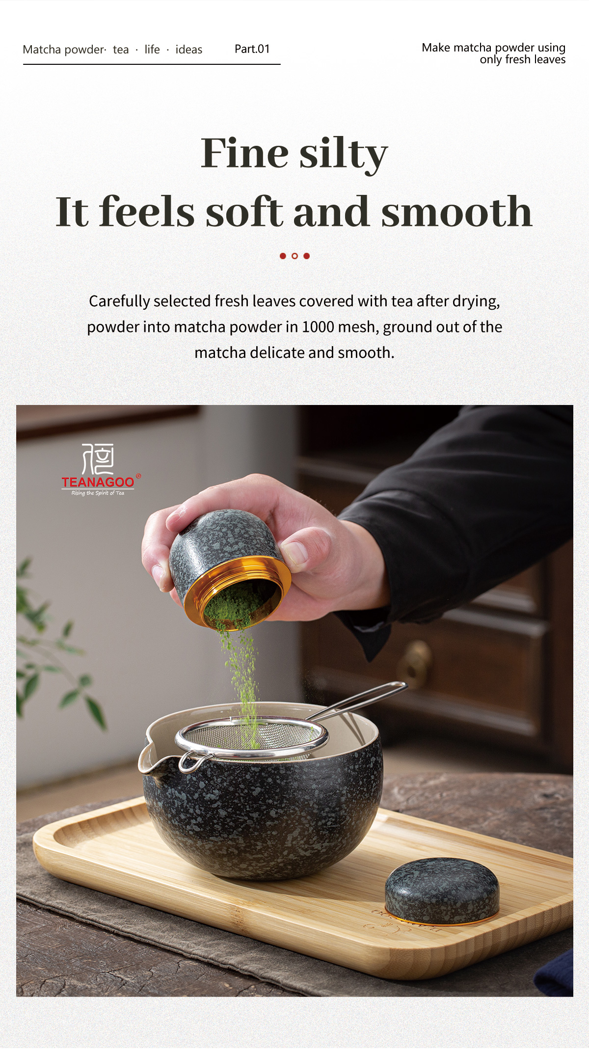 TEANAGOO Matcha Powder Ceremony Grade 100% natural matcha tea first ...