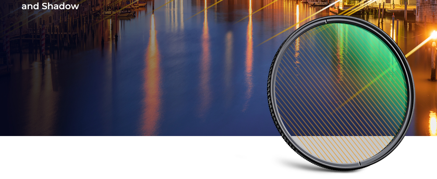 K&F Concept Gold Streak Effect Lens Filter (2mm) Anamorphic Optical ...