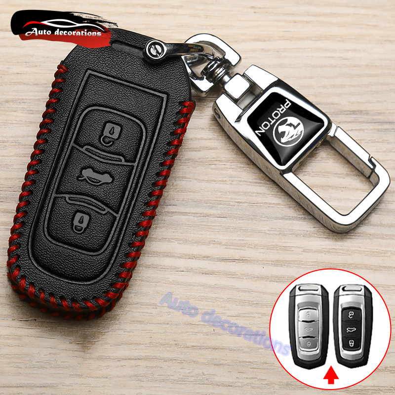 proton x70 car key case cow leather key covers proton X70 Genuine ...