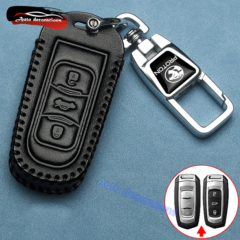 proton x70 car key case cow leather key covers proton X70 Genuine ...