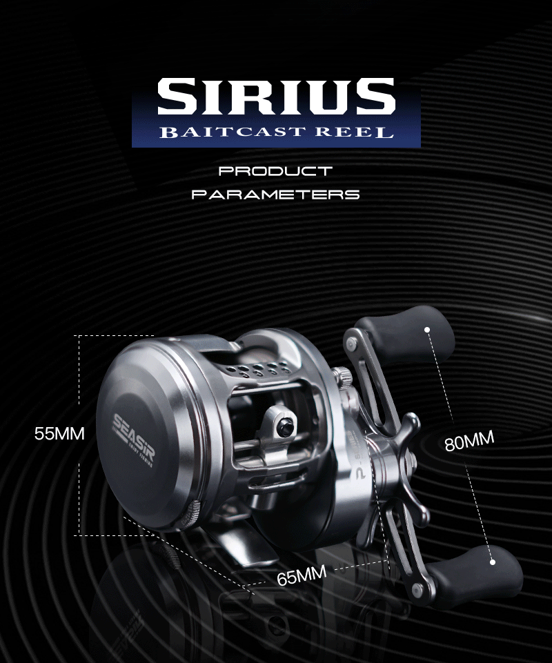 Seasir Sirius Round Baitcasting Reel CNC Aluminum Reel Circular Magnet ...