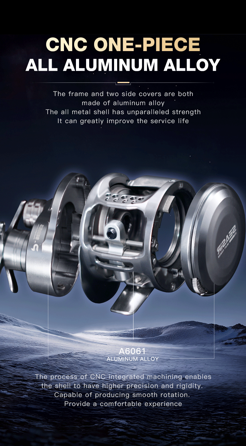Seasir Sirius Round Baitcasting Reel CNC Aluminum Reel Circular Magnet ...