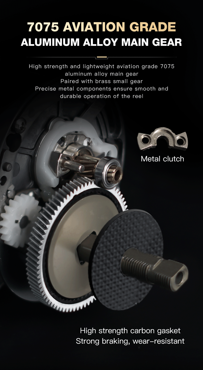 Seasir Sirius Round Baitcasting Reel CNC Aluminum Reel Circular Magnet Brake 7+1BB NMB 7.3:1 ...