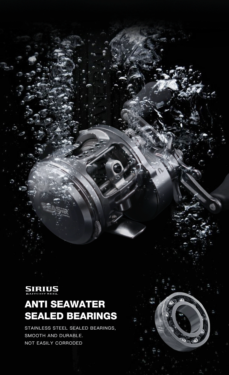 Seasir Sirius Round Baitcasting Reel CNC Aluminum Reel Circular Magnet ...