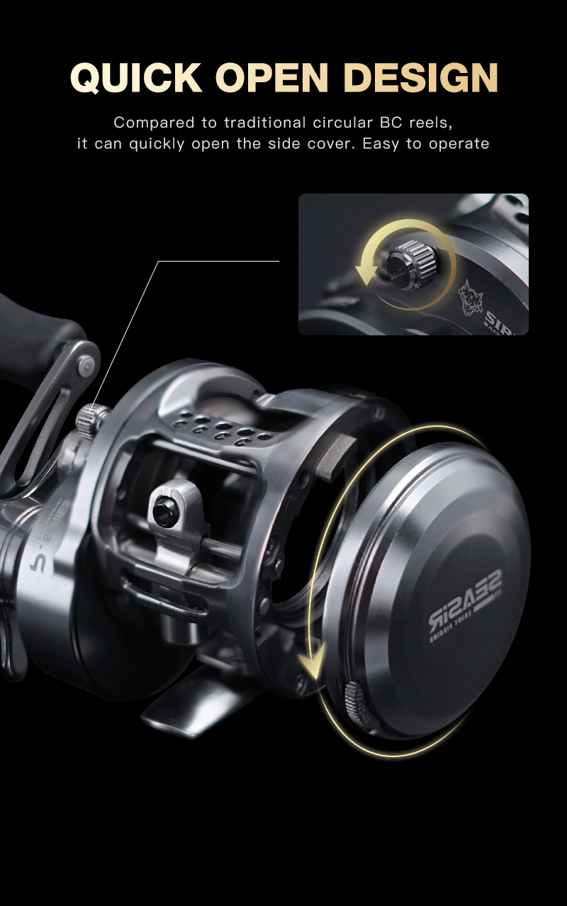 Seasir Sirius Round Baitcasting Reel CNC Aluminum Reel Circular Magnet ...