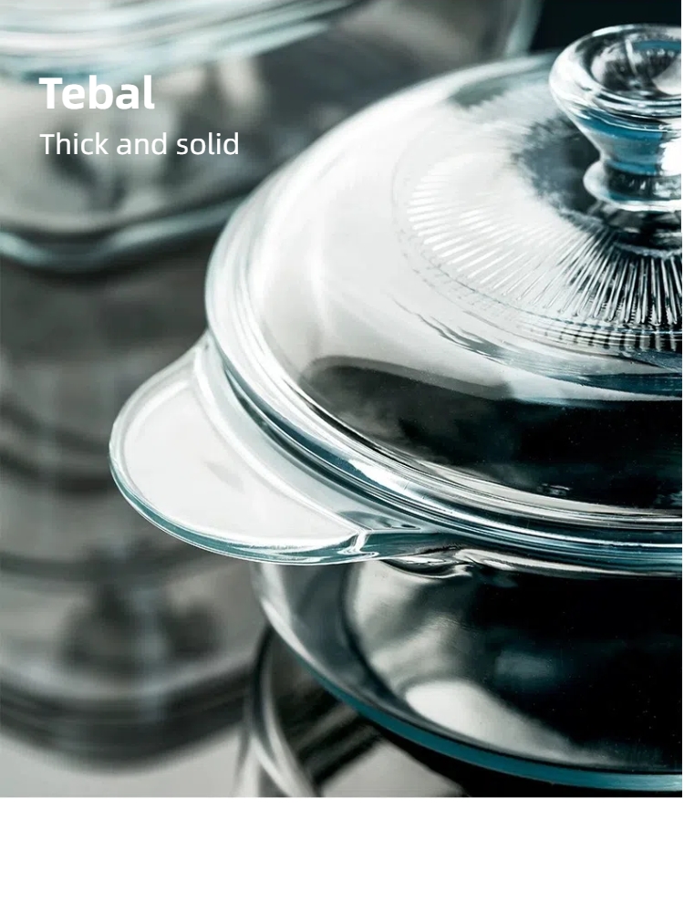 Ready stock Tempered Glass Bowl Mangkuk hidang Kaca Serving with lid ...