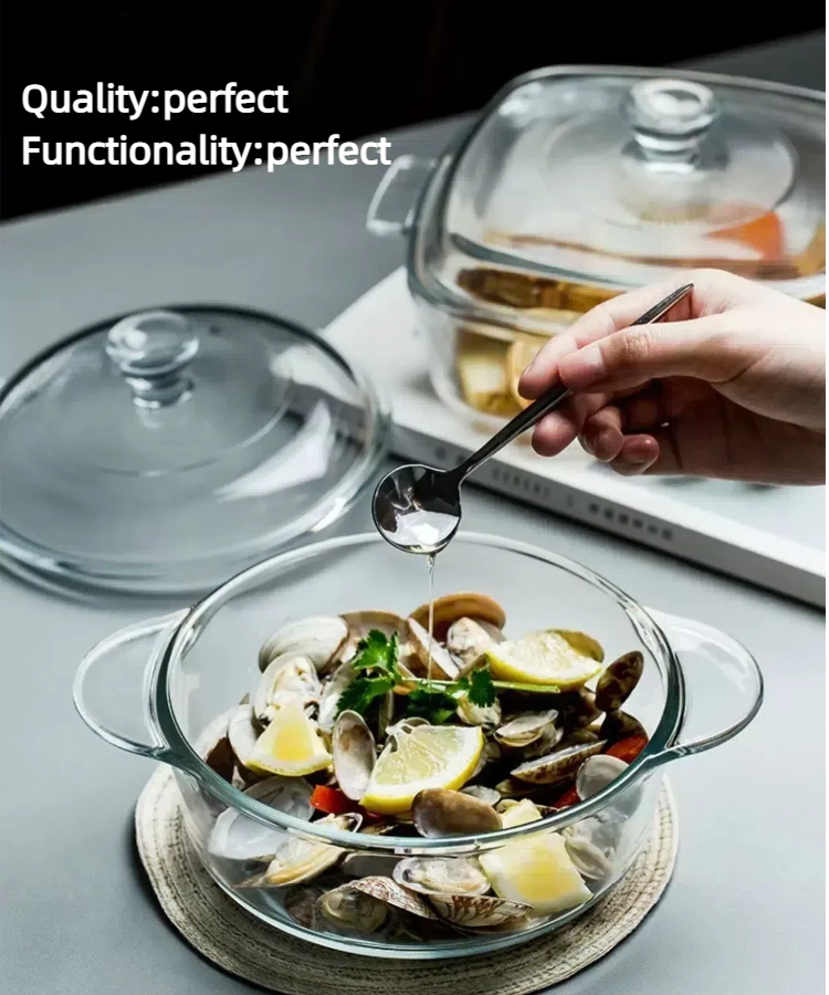 Ready stock Tempered Glass Bowl Mangkuk hidang Kaca Serving with lid ...