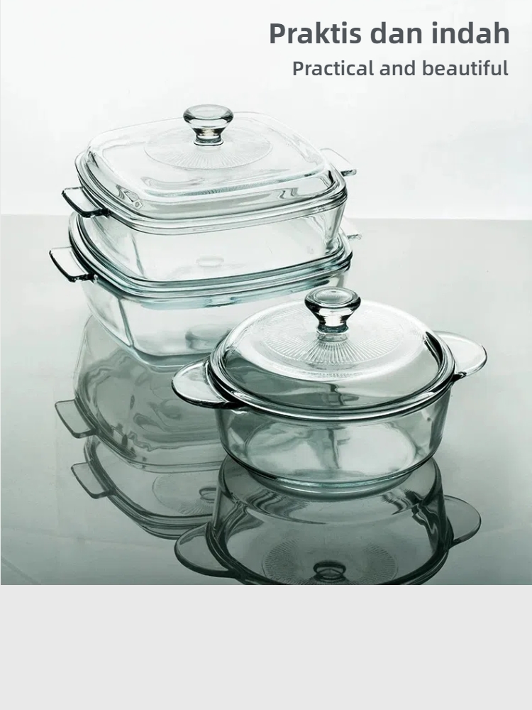 Ready stock Tempered Glass Bowl Mangkuk hidang Kaca Serving with lid ...