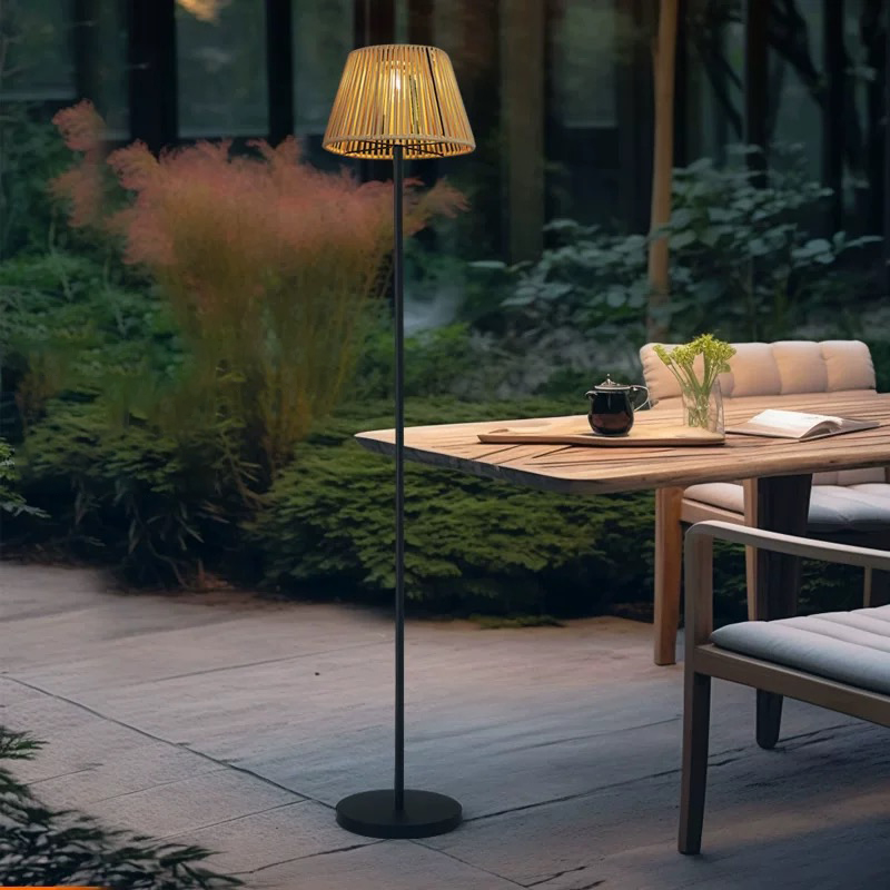 Retro Rattan Weaving Solar Lights Outdoor Waterproof Floor Lights ...