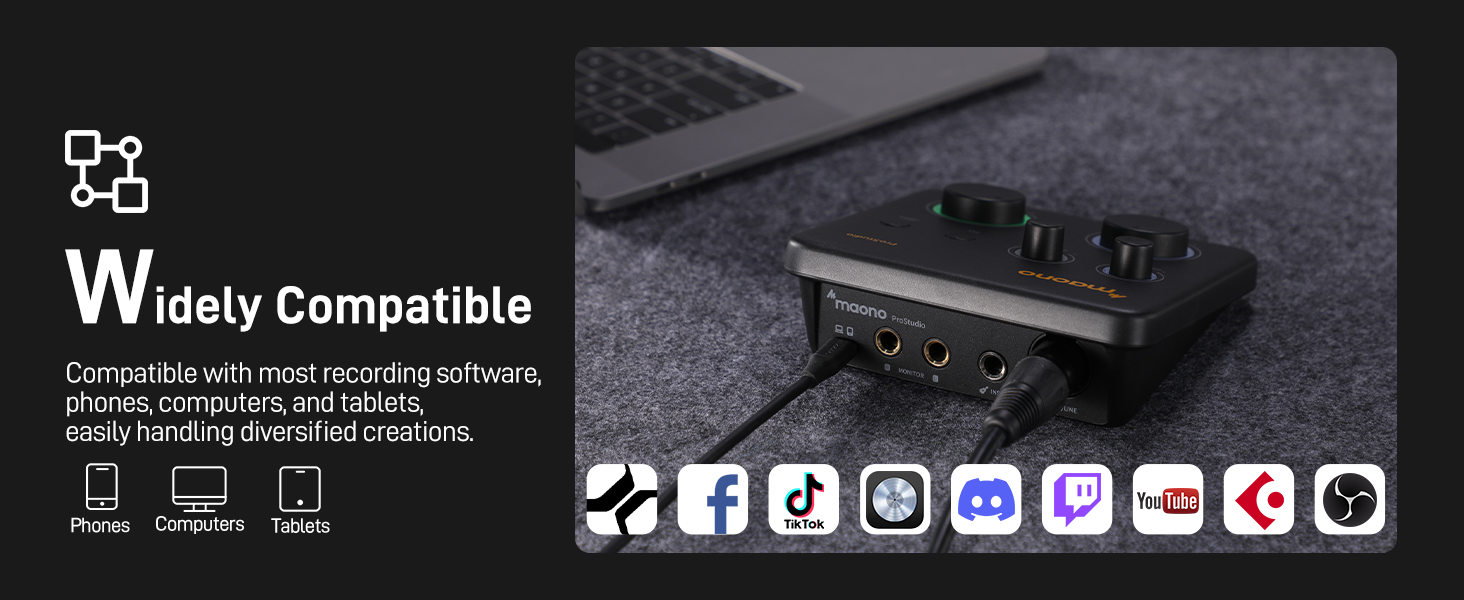 Antara Muka Audio USB Maono PS22 Lite dengan Input XLR 24-bit/192kHz ...