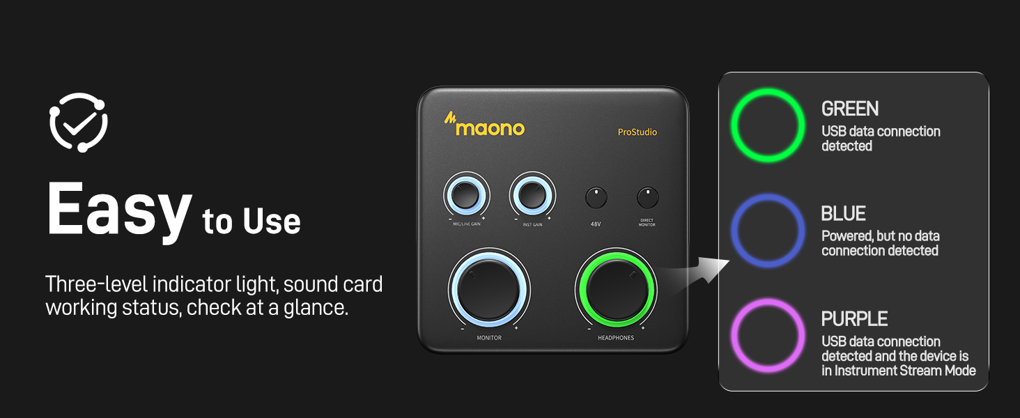 Antara Muka Audio USB Maono PS22 Lite dengan Input XLR 24-bit/192kHz ...