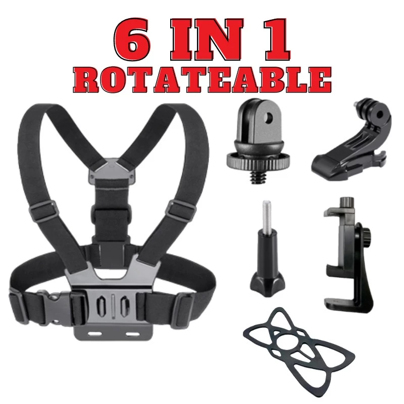 Adjustable Chest Mount For Phone GoPro Camera Body Harness Strap Clip ...