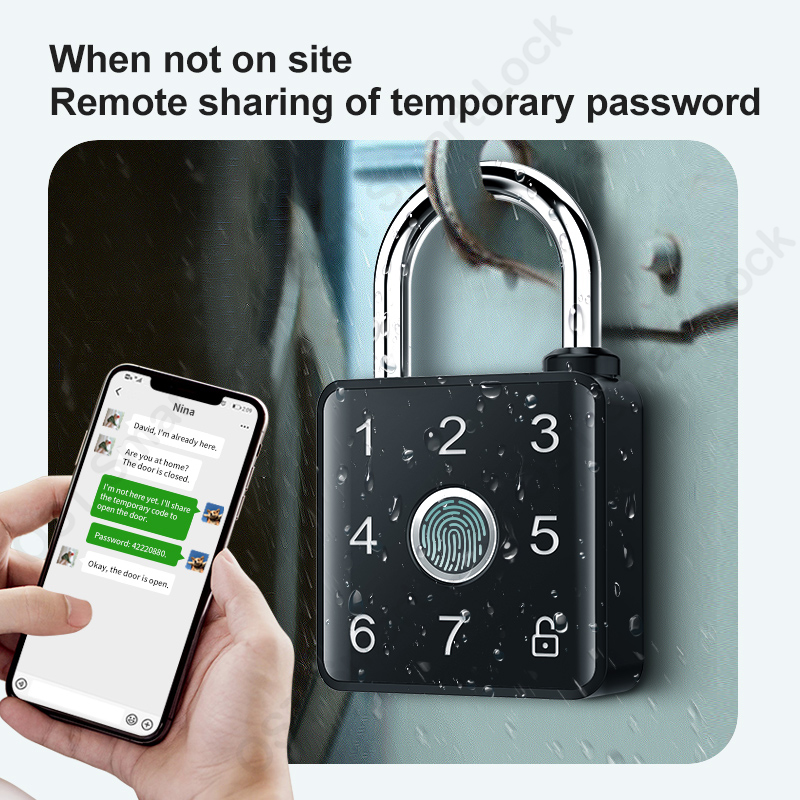 OUSHITE Tuya Waterproof Smart Padlock With Fingerprint Heavy Duty ...